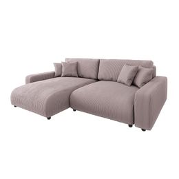 ECKSOFA Emma Puderrosa Cord - Ottomane links