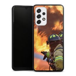 DeinDesign Galaxy A33 5G Handy Slim Case extra d&uuml;nn Silikon Handyh&uuml;lle schwarz H&uuml;lle Fire Fighters Fire Fighter Life Saver Silikon Slim Case