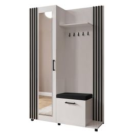 GARDEROBENSCHRANK ARMADIO 137/207/42 cm Modern Garderobe-Set Wei&szlig;