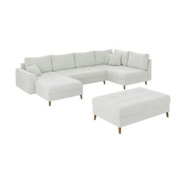 WOHNLANDSCHAFT inkl. Hocker Henrik Wei&szlig; Boucle