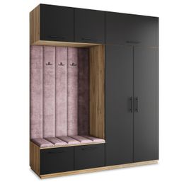 GARDEROBENSCHRANK REMA 200/240/60 cm Modern Garderobe-Set Eiche Wotan