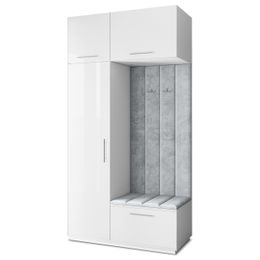 GARDEROBENSCHRANK REMA 120/240/60 cm Modern Wei&szlig;