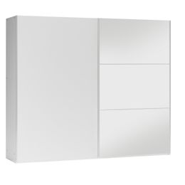 SCHWEBET&Uuml;RENSCHRANK IVERN 250/215/65 cm 2-t&uuml;rig mit Spiegel Wei&szlig;
