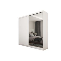 SCHWEBET&Uuml;RENSCHRANK PATRIZIA 200/216/61 cm 2-t&uuml;rig mit Spiegel Wei&szlig;