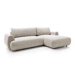 ECKSOFA ZEST Beige Geflochtener Stoff mit Schlaffunktion