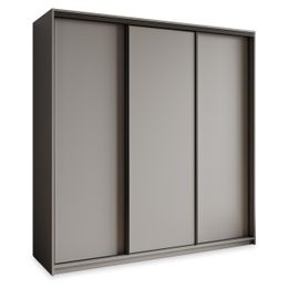 SCHWEBET&Uuml;RENSCHRANK NISSE 180/205/60 cm 3-t&uuml;rig mit Schubladen Graphitfarben