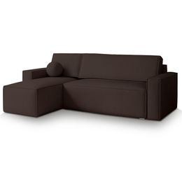 ECKSOFA RAVELO P Braun Kordstoff mit Schlaffunktion