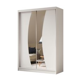 SCHWEBET&Uuml;RENSCHRANK VOCE 150/216/61 cm 2-t&uuml;rig mit Spiegel Wei&szlig;