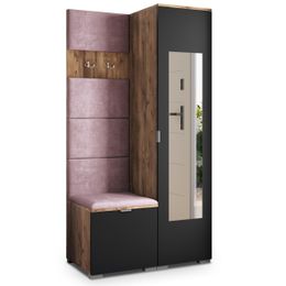 GARDEROBENSCHRANK VIRA 95/181/51 cm Modern Garderobe-Set Eiche Lefkas