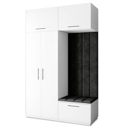 GARDEROBENSCHRANK REMA 150/240/60 cm Modern Wei&szlig;