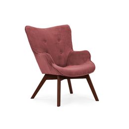 LOUNGESESSEL Lenari Terrakotta Cordstoff mit F&uuml;&szlig;en in Braun