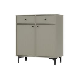 KOMMODE TORINO 84/94/41 cm mit 2 Schubladen 2 T&uuml;ren Hellgr&uuml;n