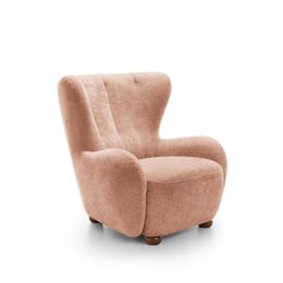SESSEL MIST, Polstersessel Klassisch Loungesessel, Chenille-Stoff Rosa