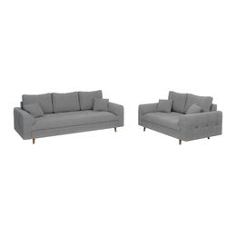 SITZGARNITUR 3+2 Henrik Grau Boucle