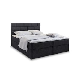 BOXBETT ARINOS 180x200 cm mit Matratze und Topper - Schwarz