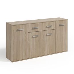 SIDEBOARD GIACOMO III 160/85/33 cm mit 2 Schubladen 4 T&uuml;ren Sonoma Eiche