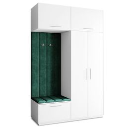 GARDEROBENSCHRANK REMA 150/240/60 cm Modern Garderobe-Set Wei&szlig;