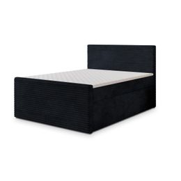 BOXBETT NOLEN 140x200 cm mit Matratze und Topper - Schwarz