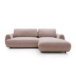 ECKSOFA ZEST Rosa Geflochtener Stoff mit Schlaffunktion