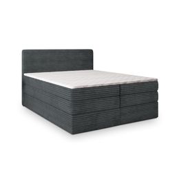 BOXSPRINGBETT LUNERA 180x200 cm mit Matratze und Topper - Grau