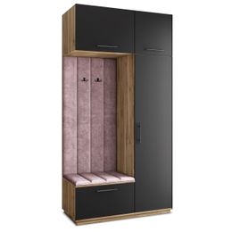 GARDEROBENSCHRANK REMA 120/240/60 cm Modern Garderobe-Set Eiche Wotan