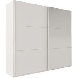 SCHWEBET&Uuml;RENSCHRANK IVERN 225/215/65 cm 2-t&uuml;rig mit Spiegel Wei&szlig;