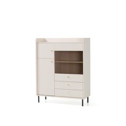 KOMMODE ASTREA 103,5/133/42cm mit 3 Schubladen 2 T&uuml;ren Beige