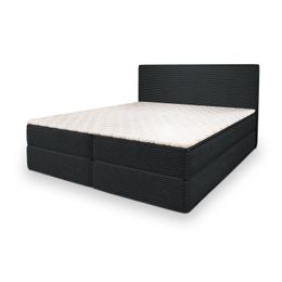 BOXBETT PELLIO 180x200 cm mit Matratze und Topper - Schwarz