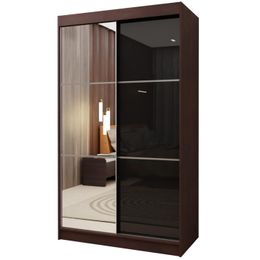 SCHWEBET&Uuml;RENSCHRANK VITALE 120/216/61 cm 2-t&uuml;rig mit Spiegel Wengefarben