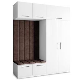 GARDEROBENSCHRANK REMA 200/240/60 cm Modern Garderobe-Set Wei&szlig;