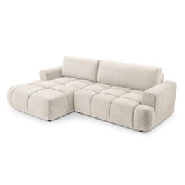 ECKSOFA VASTO Beige Geflochtener Stoff mit Schlaffunktion