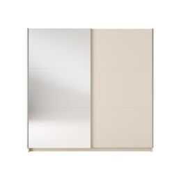 SCHWEBET&Uuml;RENSCHRANK BELDEN 200,6/207/55,3cm 2-t&uuml;rig mit Spiegel Sandbeige