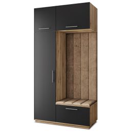 GARDEROBENSCHRANK REMA 120/240/60 cm Modern Garderobe-Set Eiche Wotan