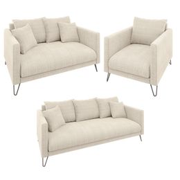 SITZGARNITUR 3+2+1 Harmony Beige Chenille