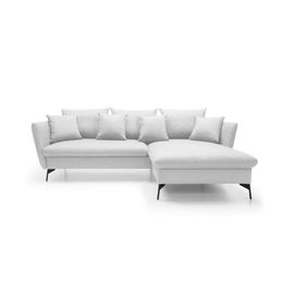 ECKSOFA FERRO Grau Geflochtener Stoff mit Schlaffunktion
