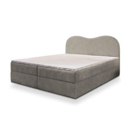 BOXBETT FLUVIA N 160x200 cm mit Matratze und Topper - Hellgrau
