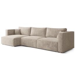 ECKSOFA TOLMO LM Creme Chenille mit Schlaffunktion