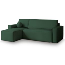 ECKSOFA RAVELO P Gr&uuml;n Kordstoff mit Schlaffunktion