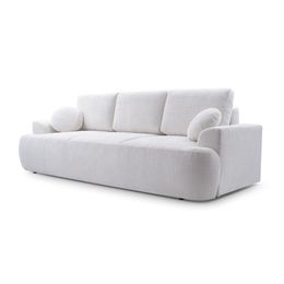 BETTSOFA FILO Wei&szlig; Bucle-Stoff mit Schlaffunktion