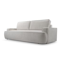 BETTSOFA SOLO Grau Bucle-Stoff mit Schlaffunktion