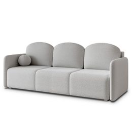 BETTSOFA SUVI III Q Hellgrau Bucle-Stoff mit Schlaffunktion