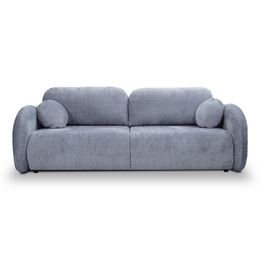 BETTSOFA CIMA Blau Chenille-Stoff mit Schlaffunktion