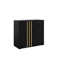 KOMMODE TECTONIC 80/72,7/35cm mit 1 Schubladen 2 T&uuml;ren Schwarz