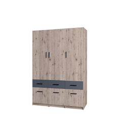 DREHT&Uuml;RENSCHRANK LUGERN 136/197,6/53,6cm 3-t&uuml;rig Eiche Wellington
