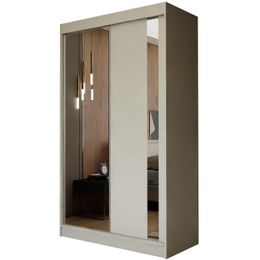 SCHWEBET&Uuml;RENSCHRANK GRAZIA 120/216/61 cm 2-t&uuml;rig mit Spiegel Kaschmir