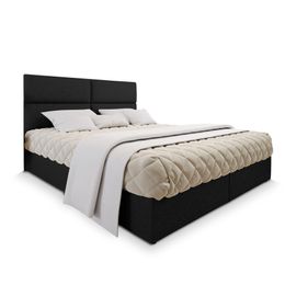 BOXBETT LONIS 160x200 cm mit Matratze und Topper - Schwarz
