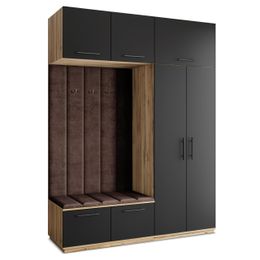 GARDEROBENSCHRANK REMA 180/240/60 cm Modern Garderobe-Set Eiche Wotan