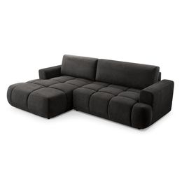 ECKSOFA VASTO Grau Geflochtener Stoff mit Schlaffunktion