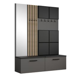 GARDEROBENSCHRANK MODULO 161,2/204/40 cm Modern Garderobe-Set Grau
