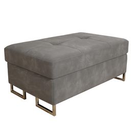POLSTERHOCKER BARLET Grau 100x60 cm